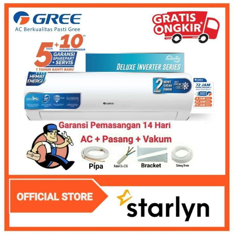 Jual GREE AC SPLIT INVERTER 2PK GWC-18F1S + PASANG 2PK F1 SERIES 18F1S di Seller cv.starlyn - CV ...