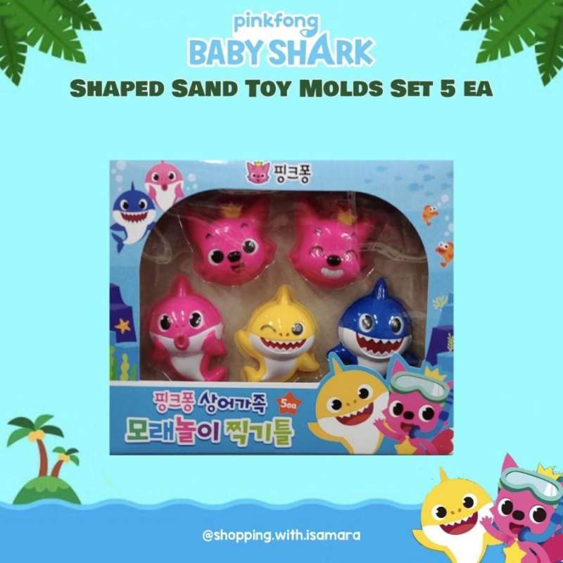 Jual Pinkfong Baby Shark Shaped Sand Toy Molds Set 5 ea di Seller ...