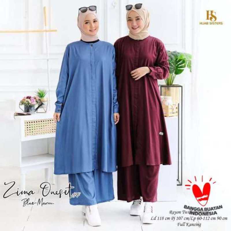Jual ZIMA #7 BAJU ONE SET KEKINIAN TERBARU BY HIJAB SISTER LD 118 ...