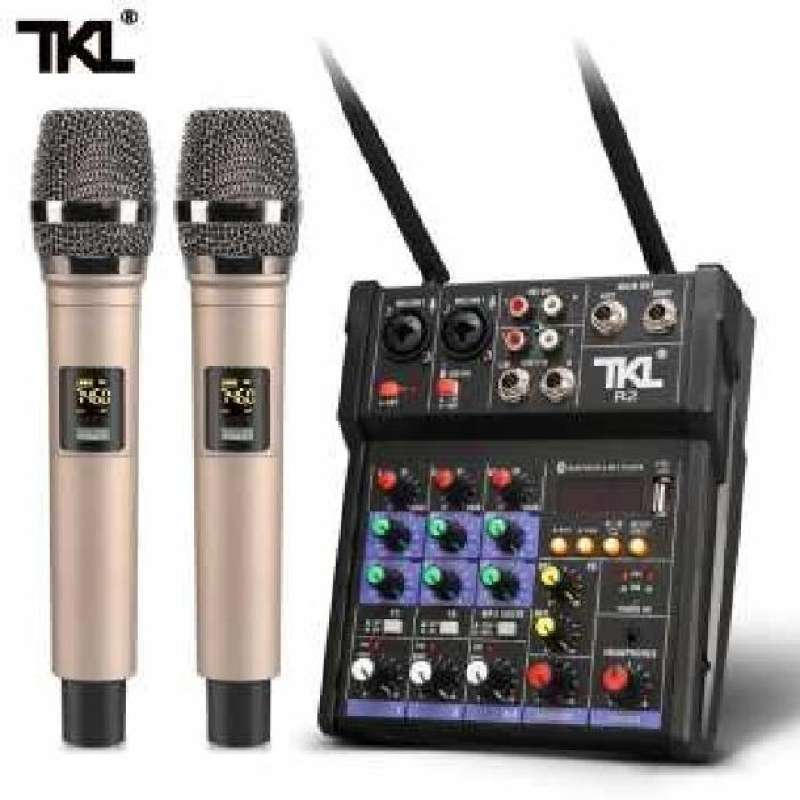 Promo Audio Console Dj Mixer 48v Phantom Power 2 Microphone - Tkr2 ...