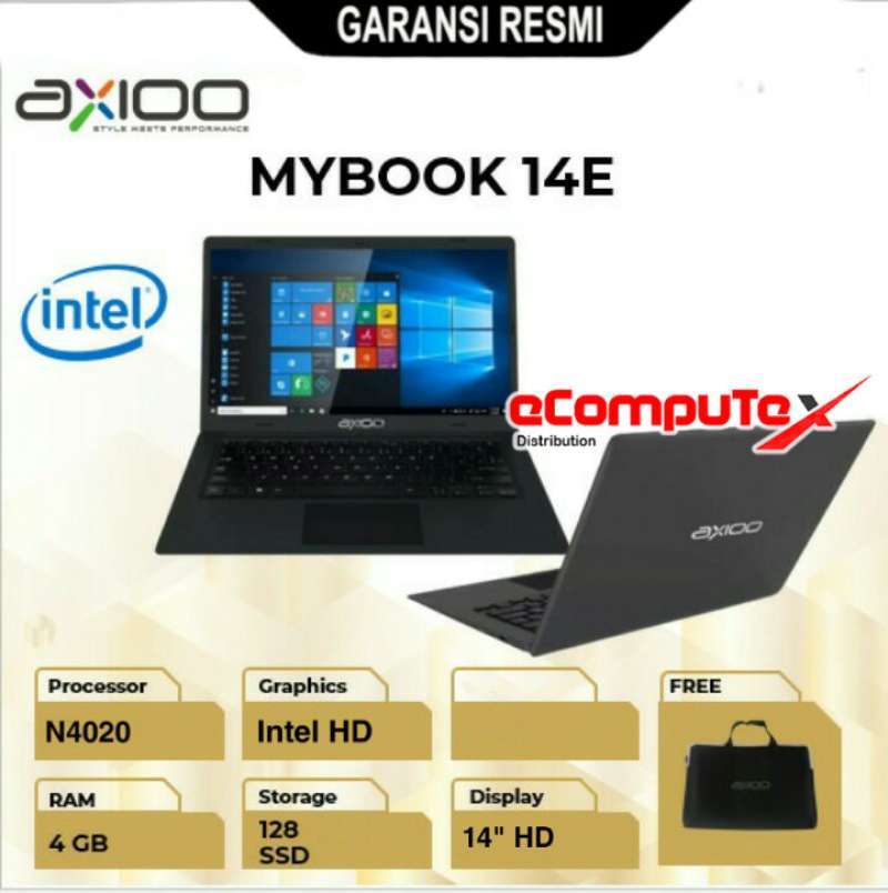 Promo NOTEBOOK AXIOO MYBOOK 14E INTEL CELERON N4020 4GB DDR4 128GB SSD 14 INCH GARANSI RESMI ...