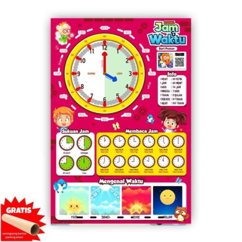 Jual Marbel Poster Jam & Waktu Alat Peraga Pendidikan TK dan SD di ...