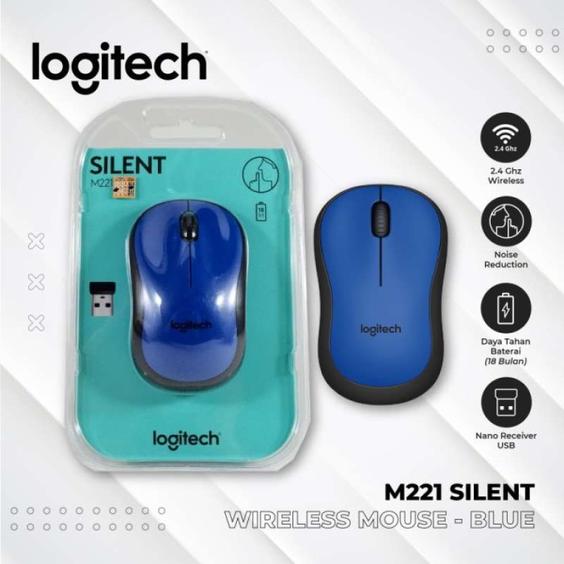 Jual Logitech M221 / M 221 Wireless Mouse Optical ( Silent Mouse) Berkualitas - Merah Multicolor ...