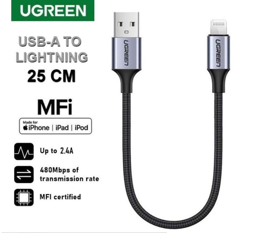 Jual UGREEN Power Bank Cable USB to Lightning Fast Charging Iphone ...