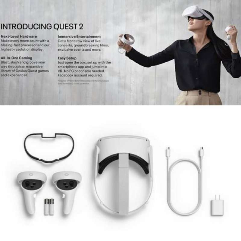 Jual Oculus Quest 2 Advanced All-In-One Virtual Reality Headset Vr Gaming di Seller Silvanna ...