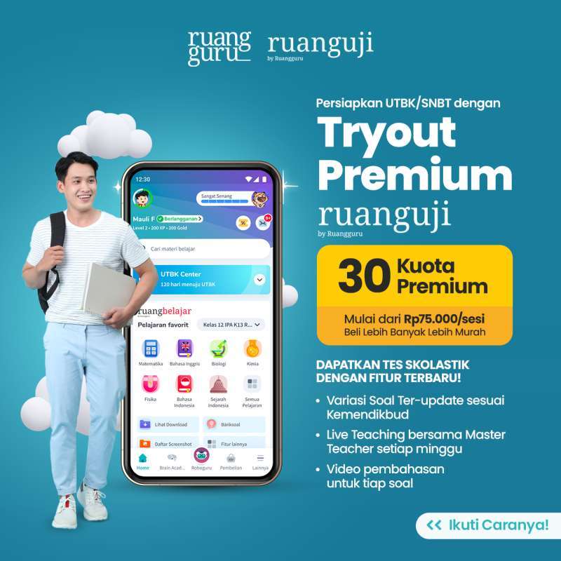 Jual Ruangguru - Tryout Premium UTBK/SNBT ruanguji (30 Kuota) di Seller Ruangguru - Tebet Barat ...