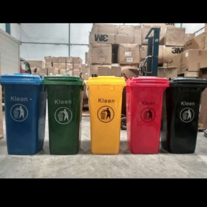 Promo Tempat Sampah Pedal Roda Merek Kleen 120 Liter Diskon 15% Di Seller Khanza Store ...