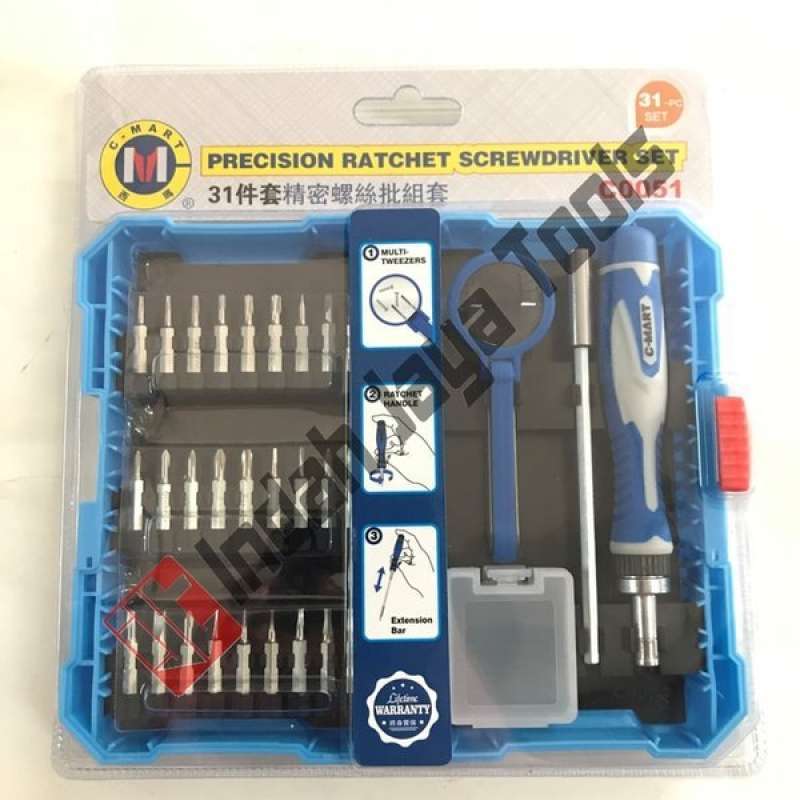 Jual Obeng Set Ratchet Rachet 31 Pcs C-mart - Precision Ratchet ...