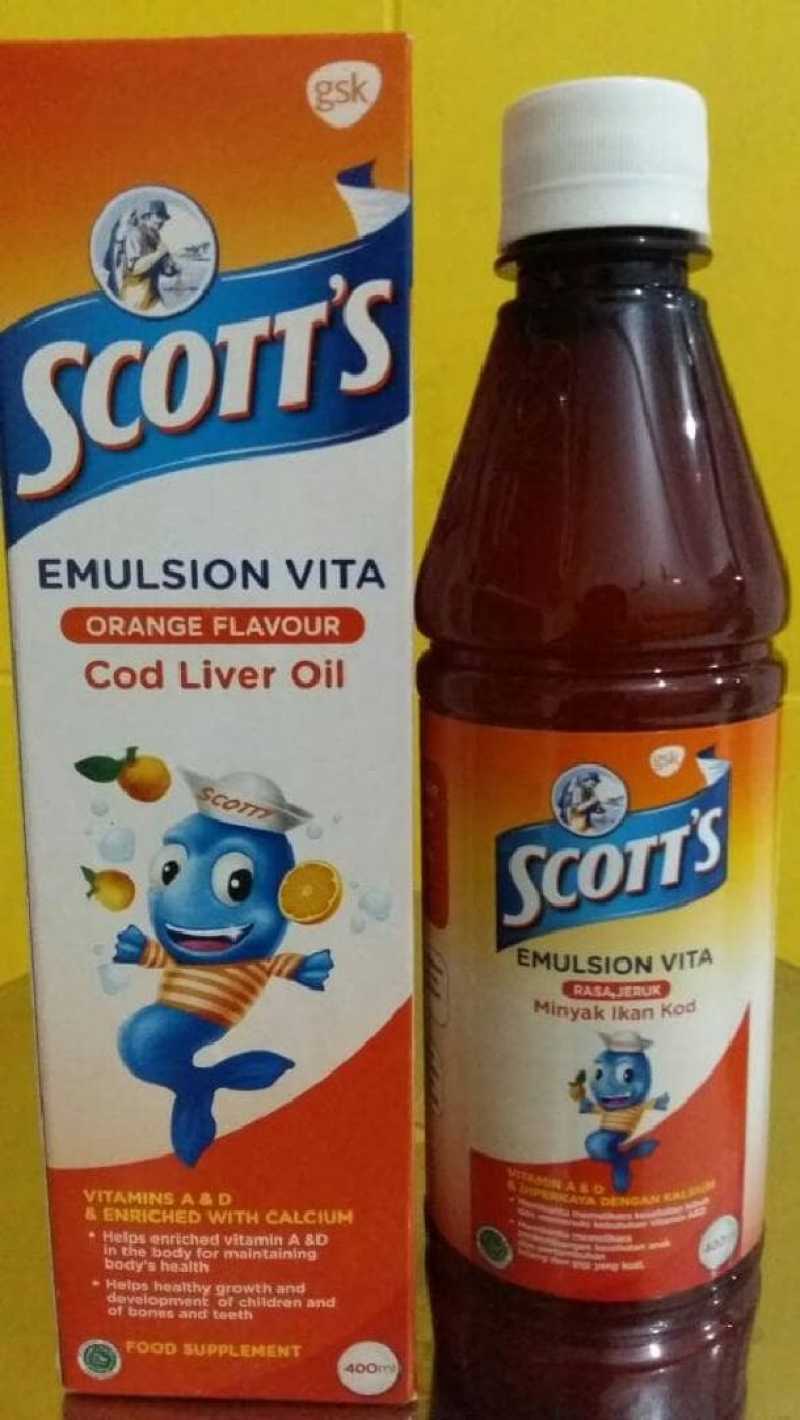 Jual Minyak ikan Scott Emulsion rasa jeruk 400 ml di Seller TOKO OBAT ...