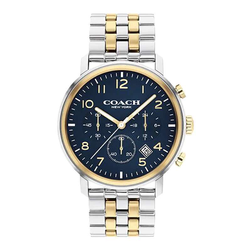 Jual Coach Harrison 14602536 Chronograph Men Blue Dial Dual Tone ...