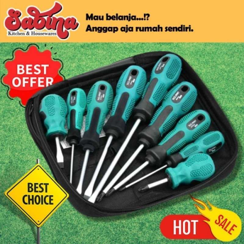 Jual Obeng Set Screwdriver Portable Reparasi Magnetic Head 9 in 1 ...