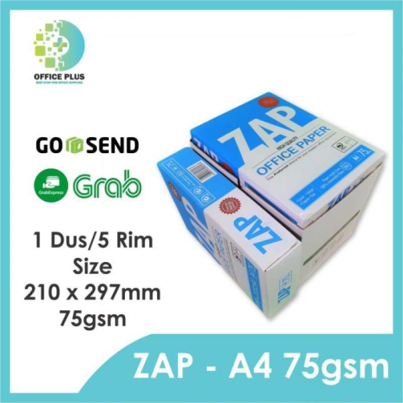 Promo Kertas A4 Hvs 75 Gram - Zap (1 Dus/5 Rim) Diskon 15% di Seller ...