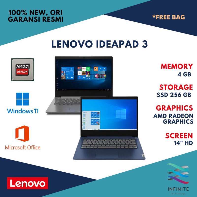 Jual Lenovo IdeaPad 3 IP3 V1ID V2ID 14ADA05 Athlon UMA 3050U 4GB SSD ...