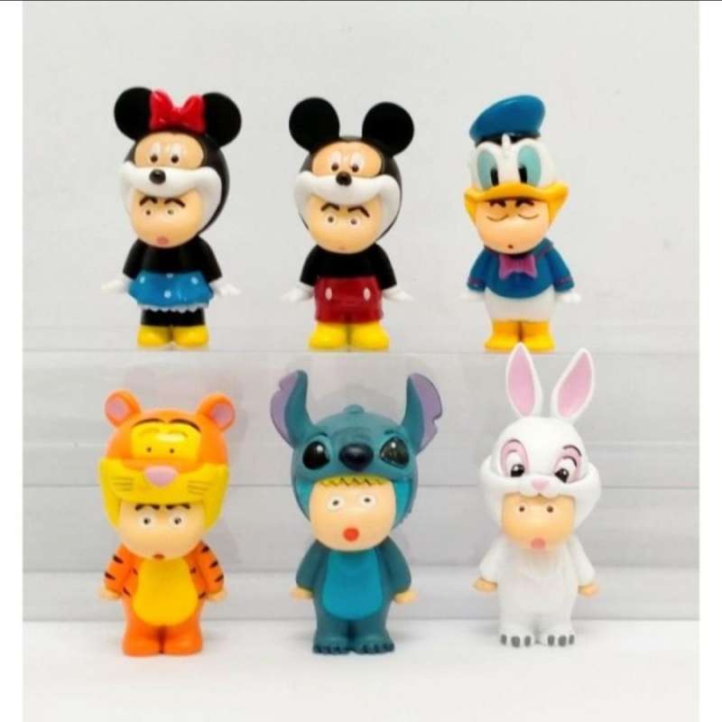 Jual Figure Set 6 Disney Sonny Angel / Shin Chan Mickey Minnie Donald ...