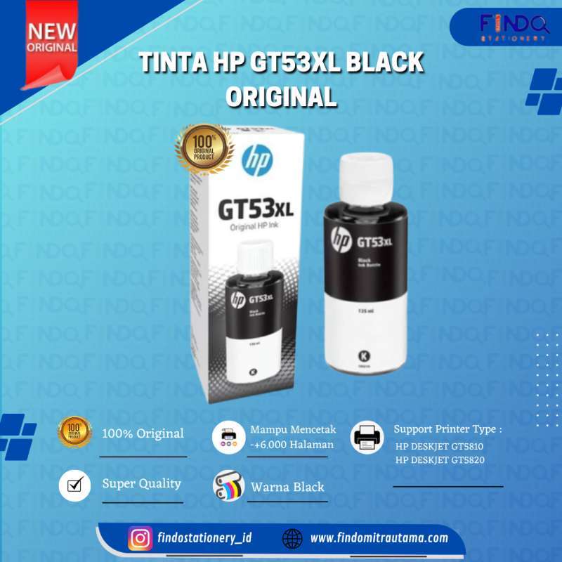 Jual TINTA HP GT53XL BLACK - ORIGINAL di Seller FINDOSTATIONERY_ID ...
