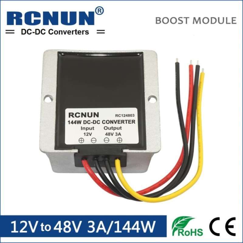 Jual Waterproof DC Boost Converter 12V to 48V 3A 144W Step up Regulator ...