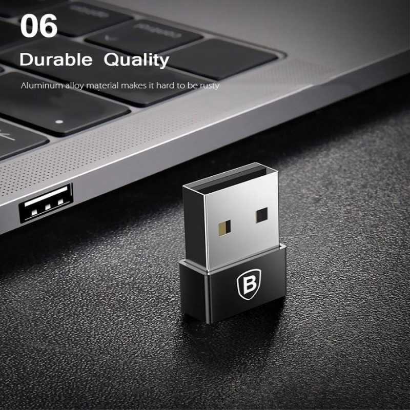 Jual Exquisite USB Dongle Male To Type C Female Adapter Converter 2 Baseus Di Seller