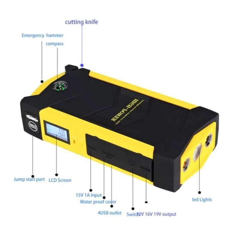 Jual Power Bank Jump Starter 69800mah Aki Mobil 4 Port Senter 12v ...