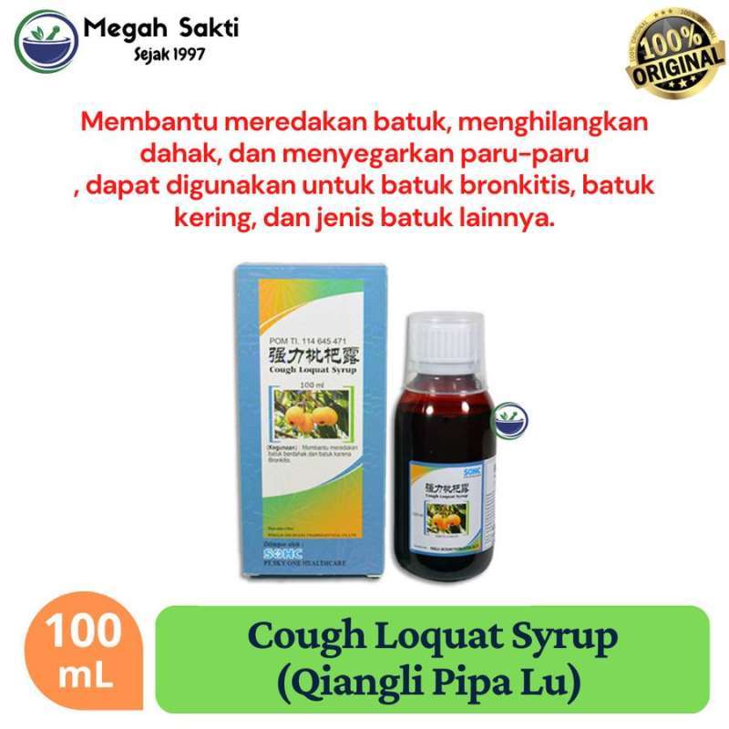 Jual Cough Loquat Syrup (Qiangli Pipa Lu) - Obat Batuk Bronkitis - 100 ...