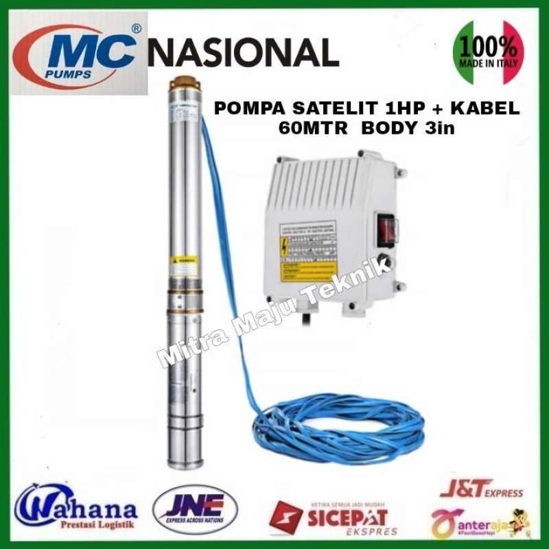 Jual POMPA SATELIT 1HP + KABEL 60MTR POMPA SUBMERSIBLE NASIONAL BODY ...