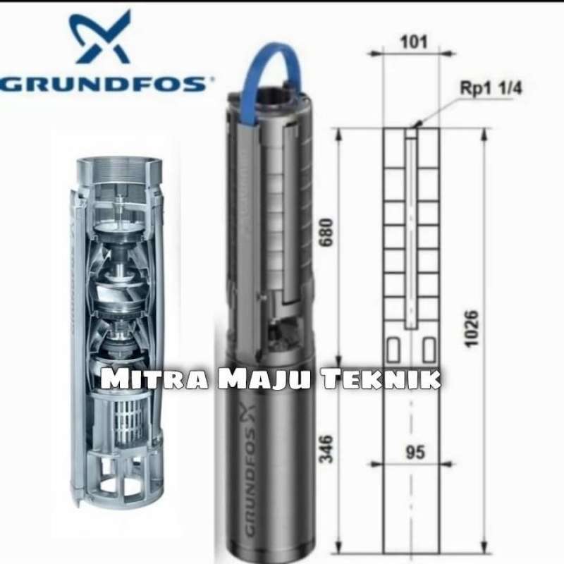 Jual Pompa Air Submersible Satelit Grundfos Sp 5a-25 2,2kw 3hp 3phase ...