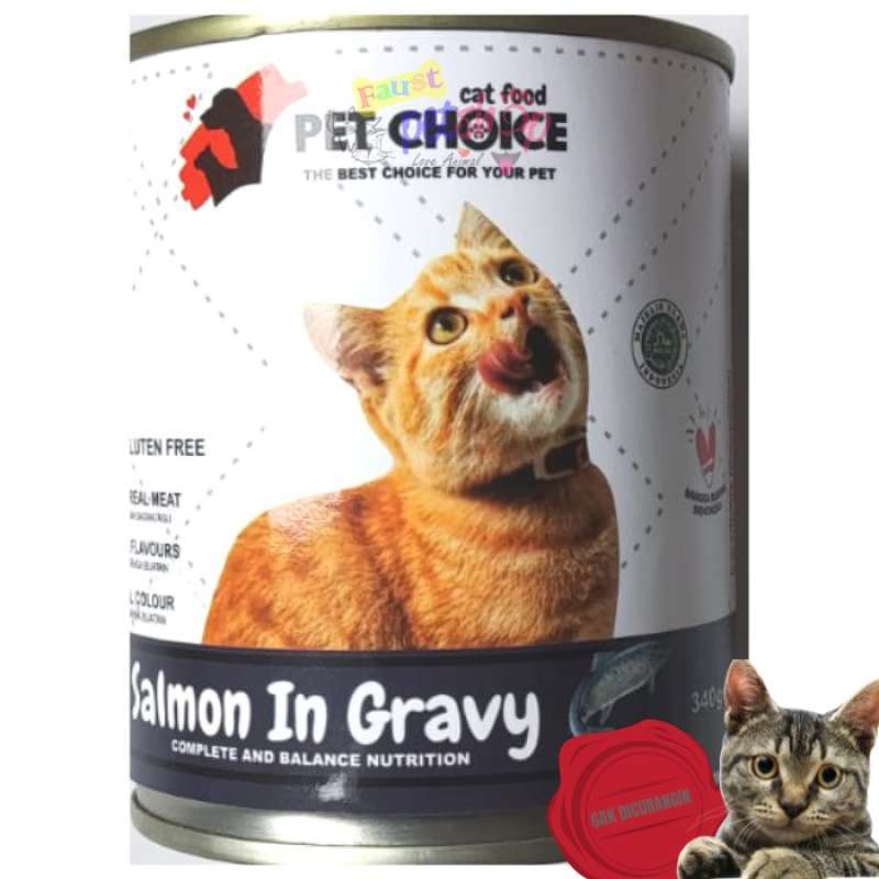 Promo Pet Choice Salmon In Gravy 340g Makanan Kucing Kaleng Wet Cat ...