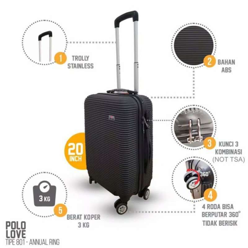 Jual Koper 20 inch Travel Fiber Murah Polo Love Kabin Kecil Cabin Roda ...
