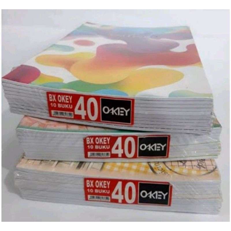 Jual Buku Tulis Boxy Okey Motif Campur isi 40 (10 pcs/pack) di Seller ...