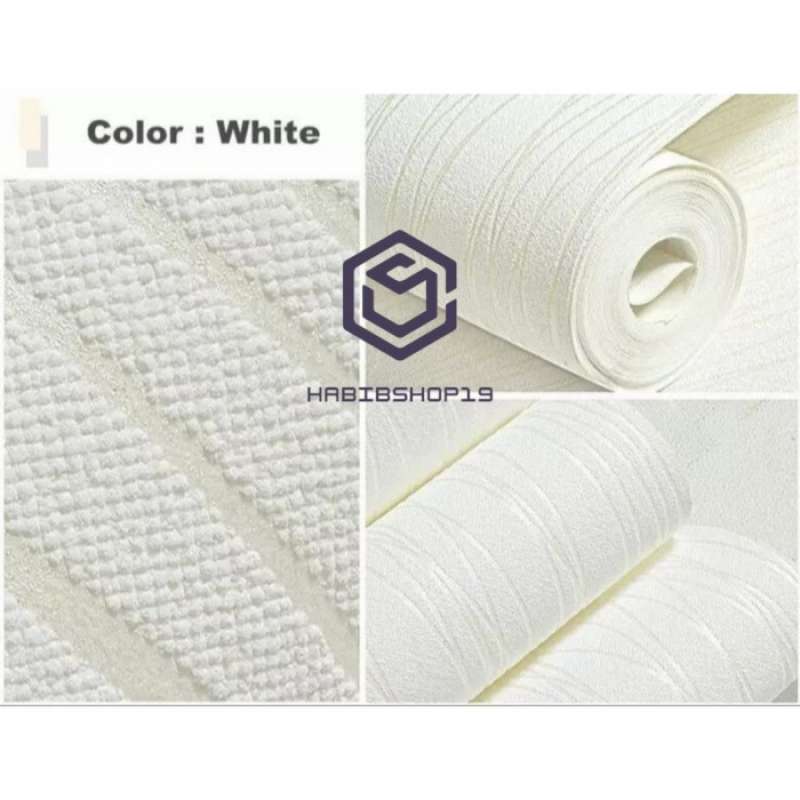 Promo Wallpaper Dinding Polos Emboss Tekstur Wave Putih 10m x 45cm ...