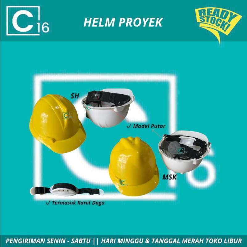 Jual Bisa Cod Helm Proyek V-guard Safety (kuning,putih) Lengkap Dengan ...