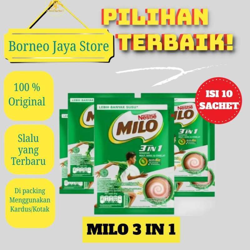 Jual Milo 3 In 1 Instant Isi 10 Sachet di Seller Borneo Jaya Store ...