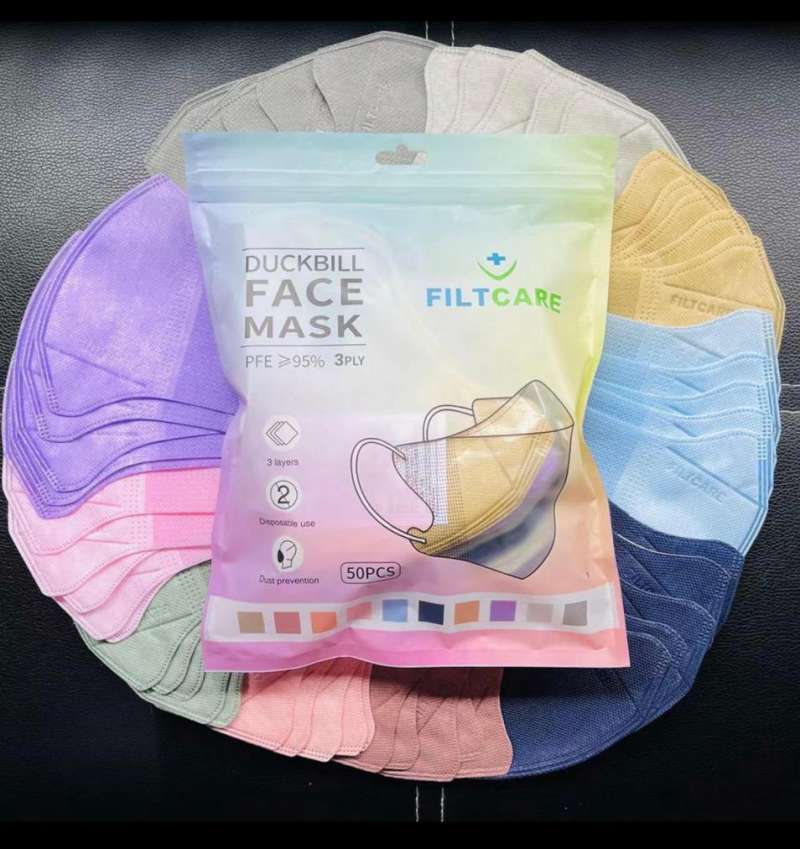 Jual Masker Duckbill Dewasa 1 Box 50 Pcs Warna Hitam Putih Dan Warna ...