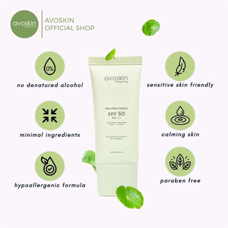 Jual AVOSKIN - The Great Shield SPF 50 PA++++ BPOM di Seller Restbeauty ...