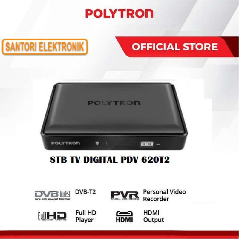 Jual SET TOP BOX POLYTRON PDV-620T2 DVB T2 TV RECEIVER STB SIARAN ...