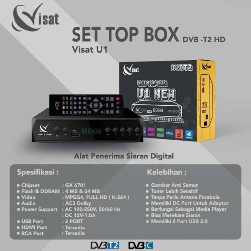 Jual Set Top Box DVB-T2 Visat-U1 new 2021 di Seller AGEYO - Cengkareng ...