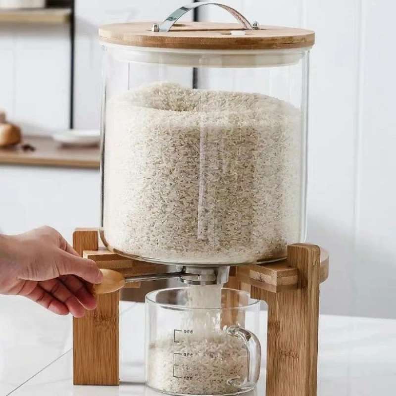Promo Wooden Rice Dispenser 7,5L Diskon 16% di Seller Smartans - Kota ...