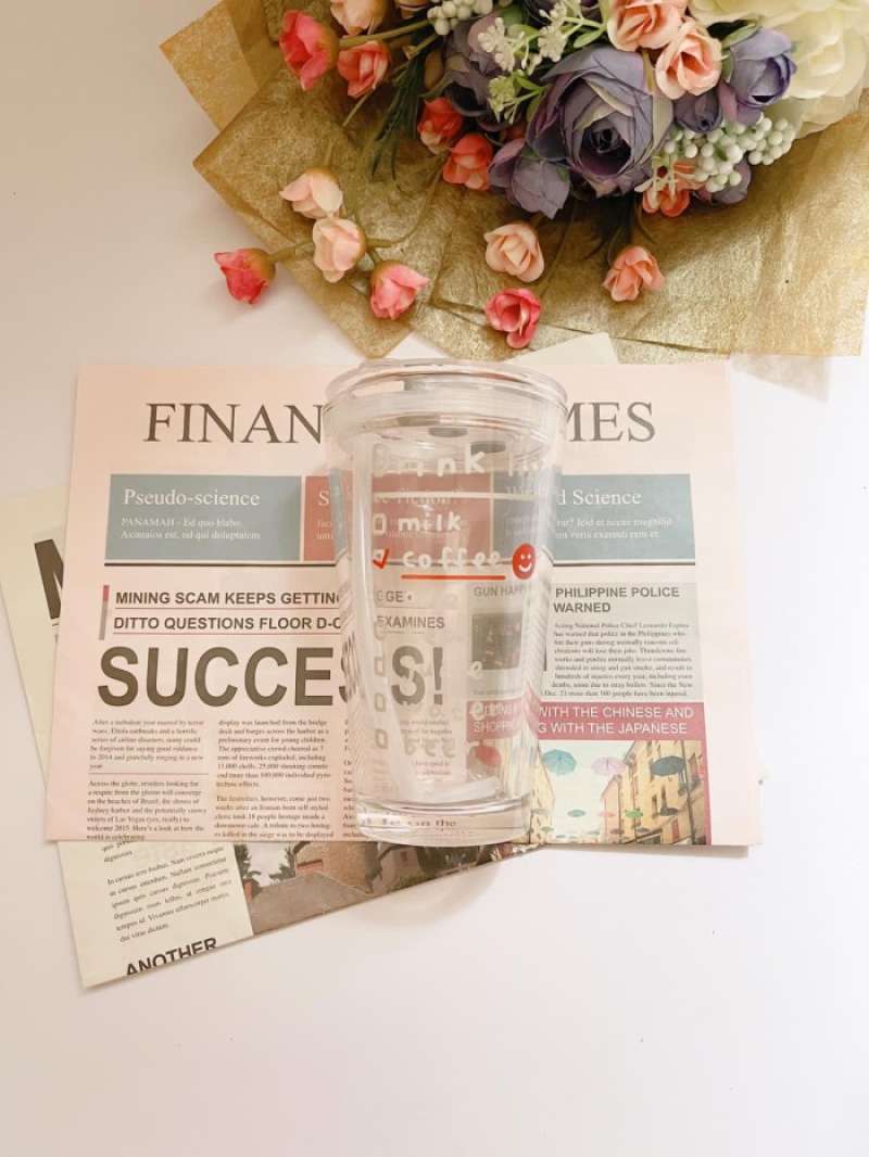 Jual Alphabet Korean Glass / Gelas Beling Aesthetic/ Gelas Kaca Ala ...