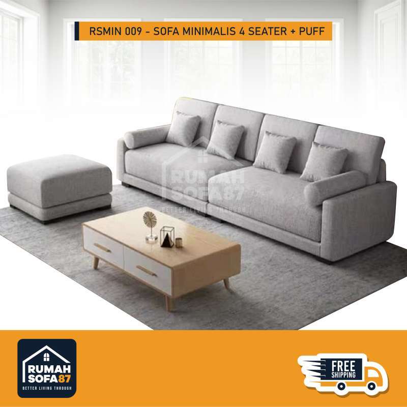 Jual Sofa set minimalis 4 seater + puff - RSMIN 009 di Seller Rumah ...