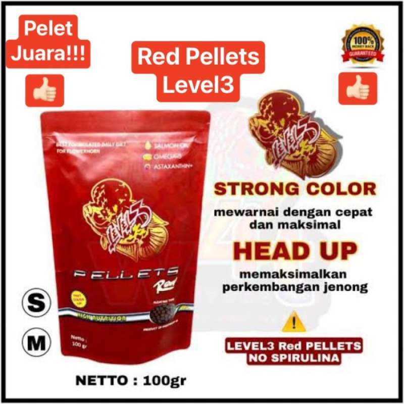 Jual Pelet Level 3 Red Pellets 1000Gr Head Up & Color Peler Ikan Louhan ...