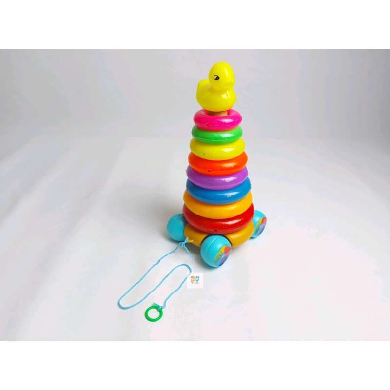 Jual Mainan Ring Donat Bebek Susun 8 Dengan Roda Bisa Ditarik Tinggi 32 Cm Di Seller Acc Toys