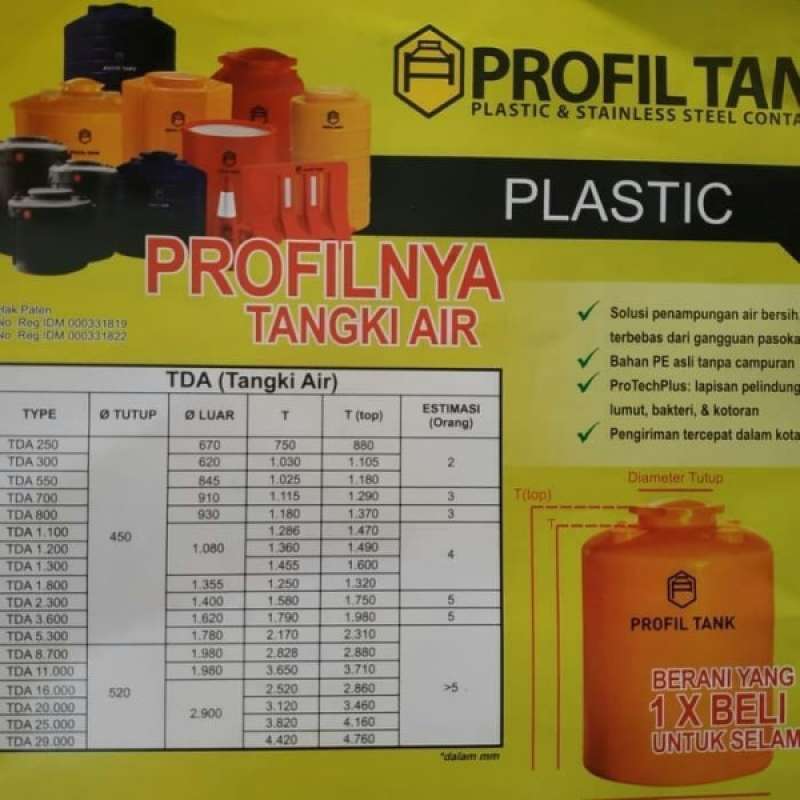 Promo Tanki Profil Tank Tda 300 Liter Diskon 15% di Seller Khanza Store ...