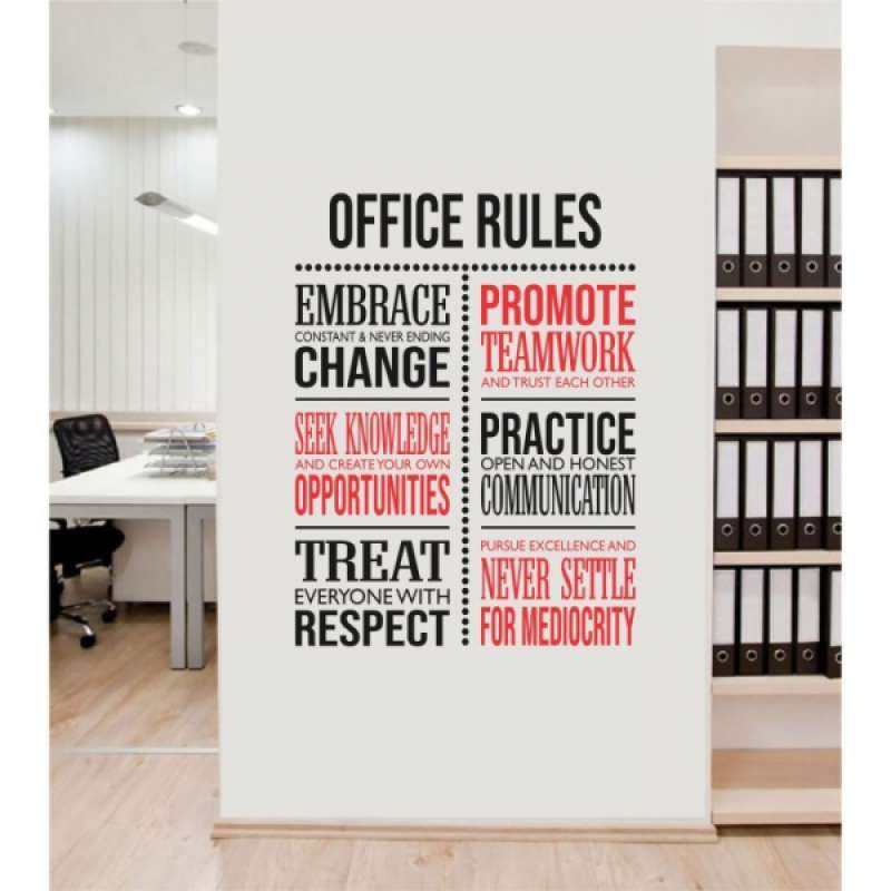 Promo Wall Sticker Dinding Office Rules Kantor Rumah Sekolah Diskon 14% ...