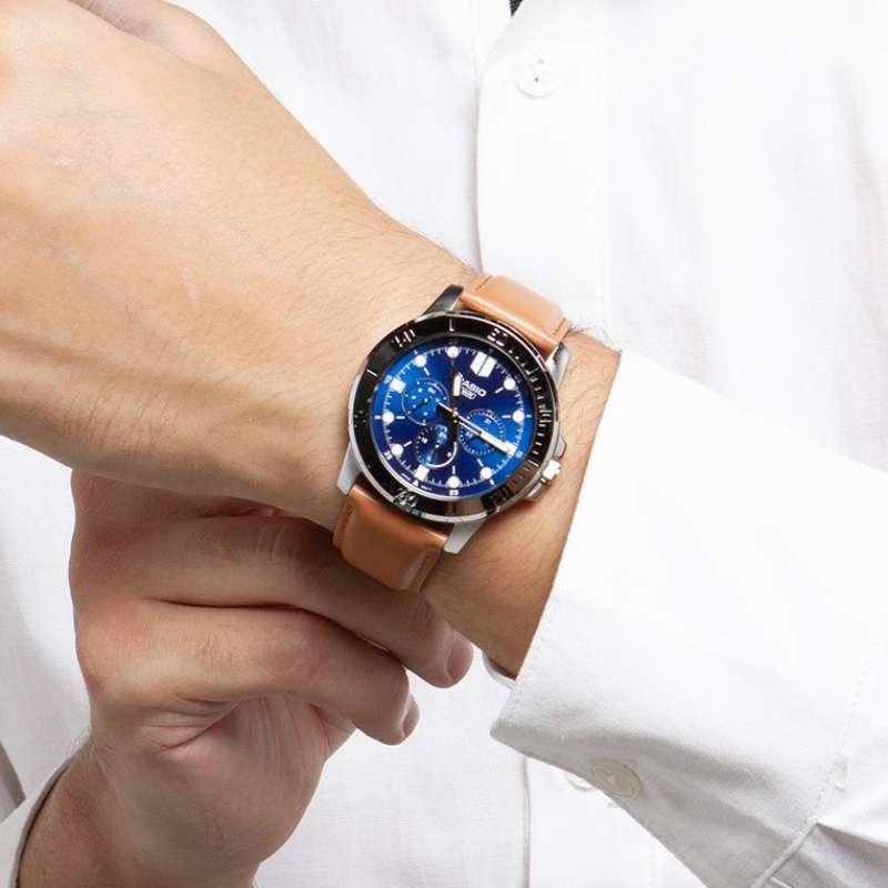 Jual Casio Tali Kulit Jam Tangan Pria [mtp-vd300l-2eudf] Di Seller ...