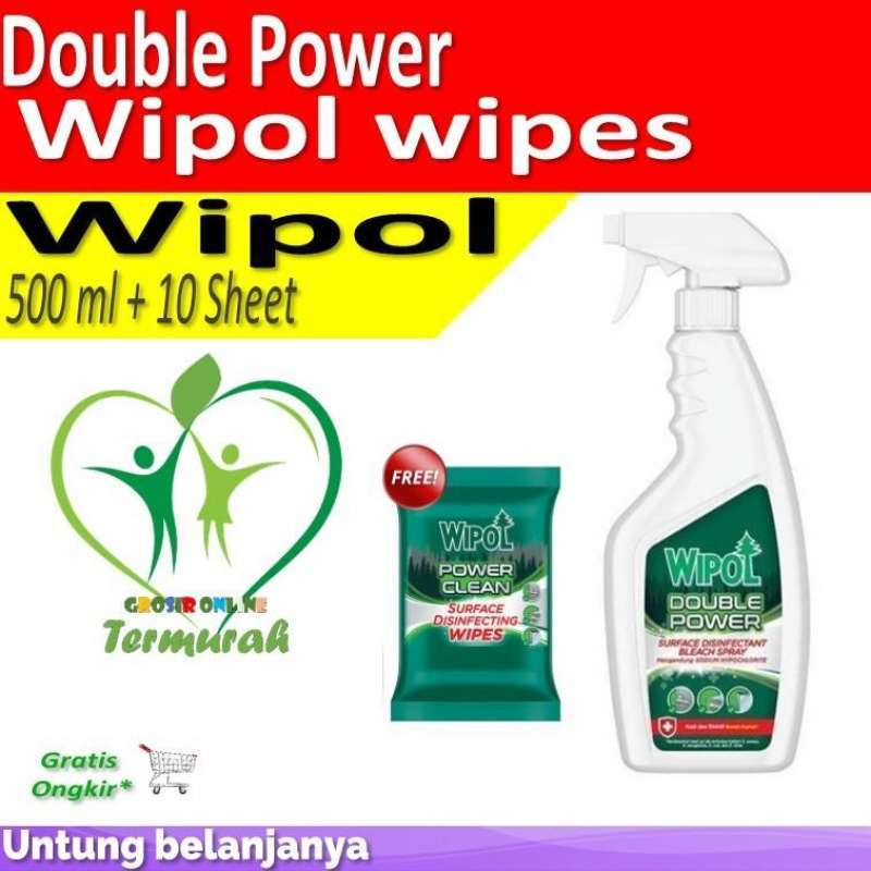 Jual Wipol Surface Disinfectant Bleach Spray 500Ml free Wipol Wipes 10s ...