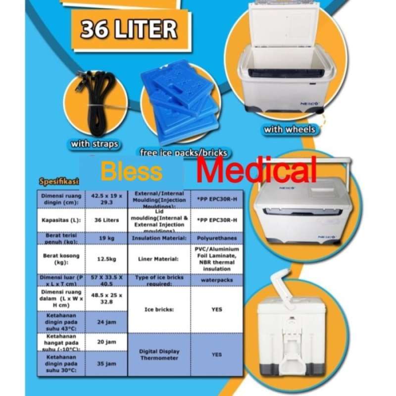 Promo Box Vaksin Cool Box Vaccine Carrier 36 Liter 36l + Ice Pack ...