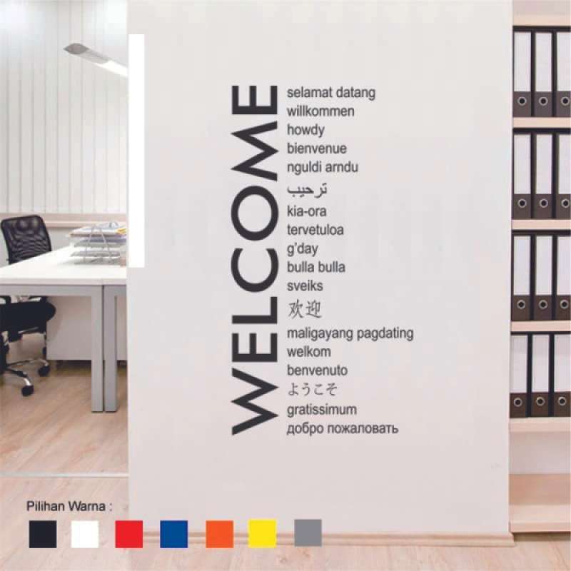 Promo Wall Sticker Welcome Banyak Bahasa,Sticker,Dinding,Kaca,Kantor ...