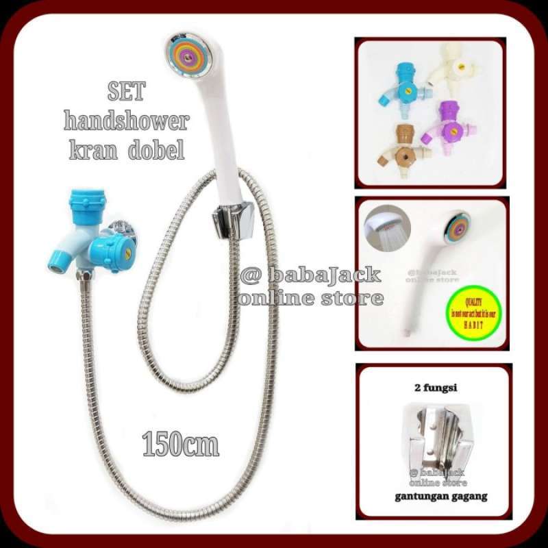 Jual Set kran dobel keran cabang hand shower selang sower mandi di ...