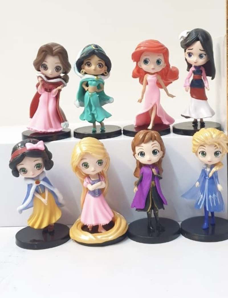 Promo Cake Topper Disney Princess Chibi Set Isi 8Pcs Diskon 17% di ...