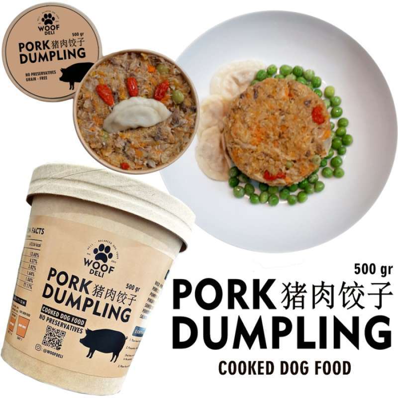 Promo Woof Deli Pork Dumpling | Cooked Dog Food - 500 Gr Diskon 9% di ...