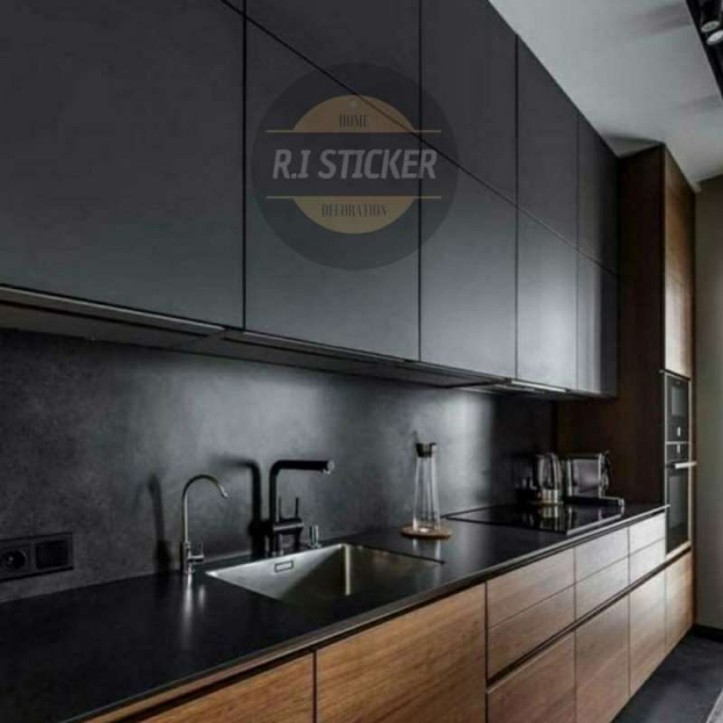 Promo Stiker Skotlet kichenset lemari meja Sticker hitam doff vinyl ...